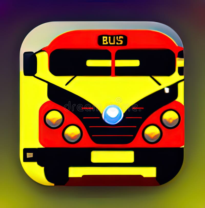 Bus Software App Style Icon. Generative AI. Stock Illustration ...