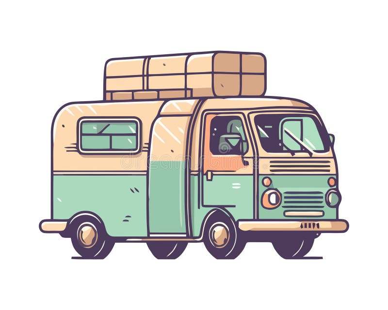 Bus Speeds through Nature on Adventure Stock Vector - Illustration of ...