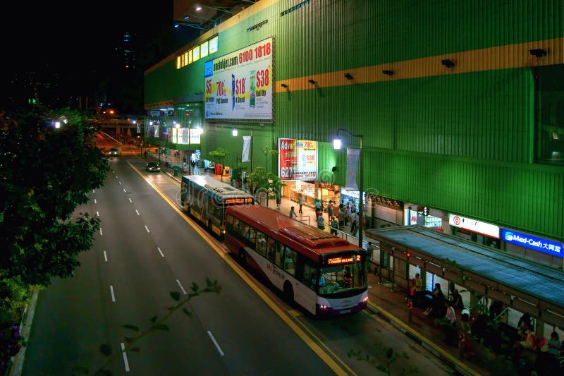 Bus Station , Chinatown, Singapore Stock Photo - Image of asian, road ...