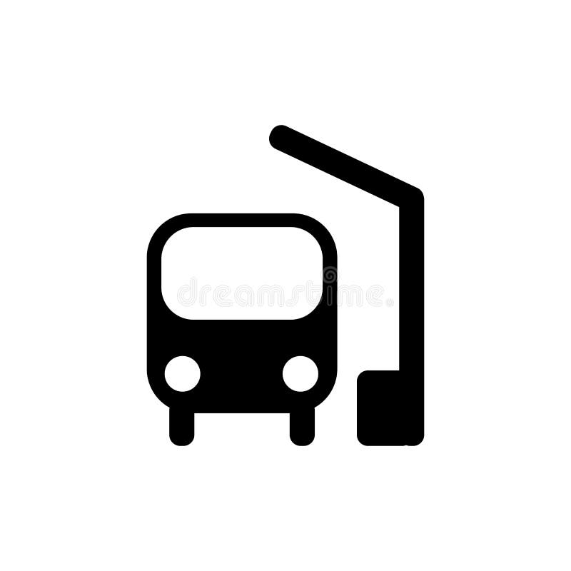Bus Station Icon in Black, Bus Symbol Stock Vector - Illustration of ...