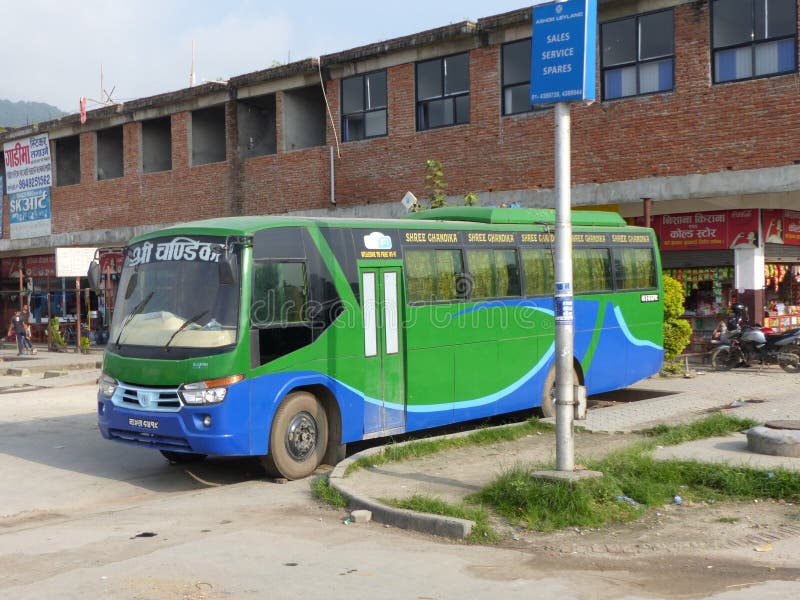 Bus station in Kathmandu editorial image. Image of road - 63338990