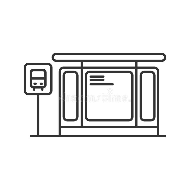 Bus station linear icon stock vector. Illustration of symbol - 197602782
