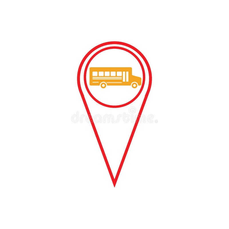 Bus Station Location Map Pointer Sign Stock Vector - Illustration of ...