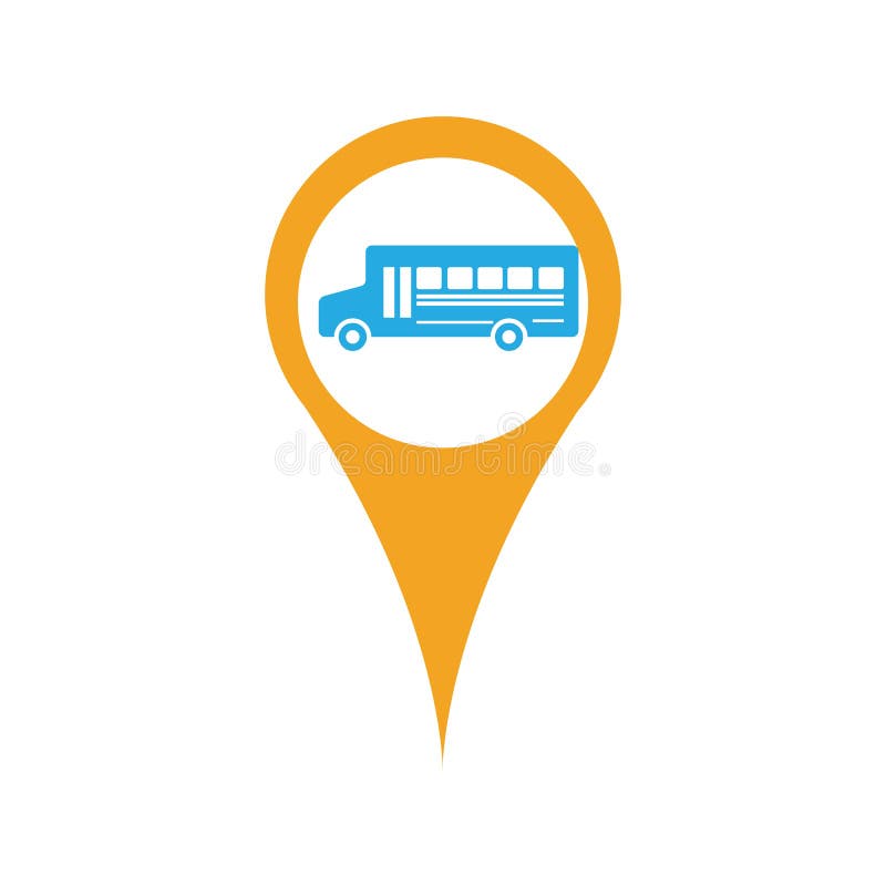 Bus Station Location Map Pointer Sign Stock Vector - Illustration of ...