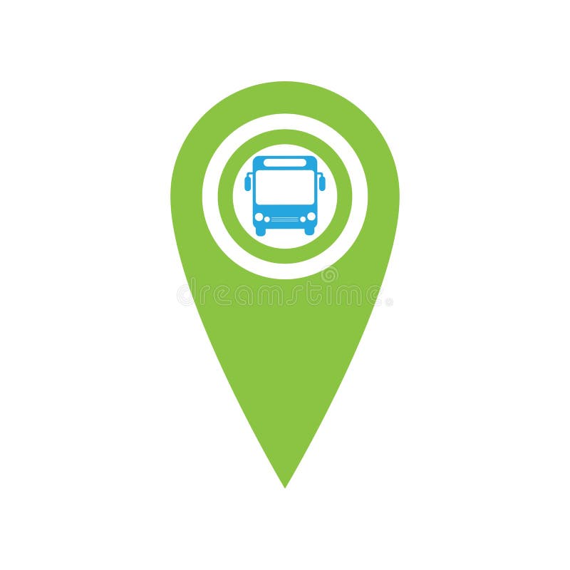 Bus Station Location Map Pointer Sign Stock Vector - Illustration of ...