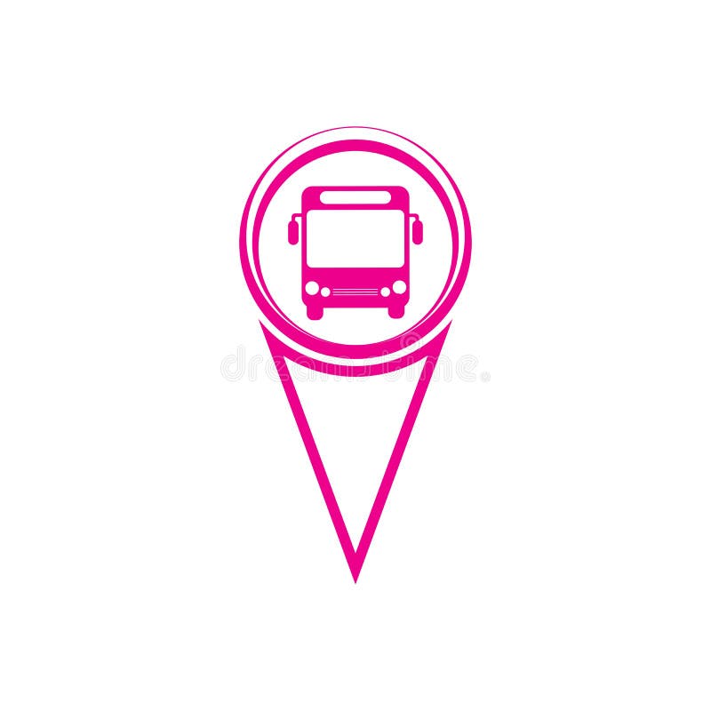 Bus Station Location Map Pointer Sign Stock Vector - Illustration of ...