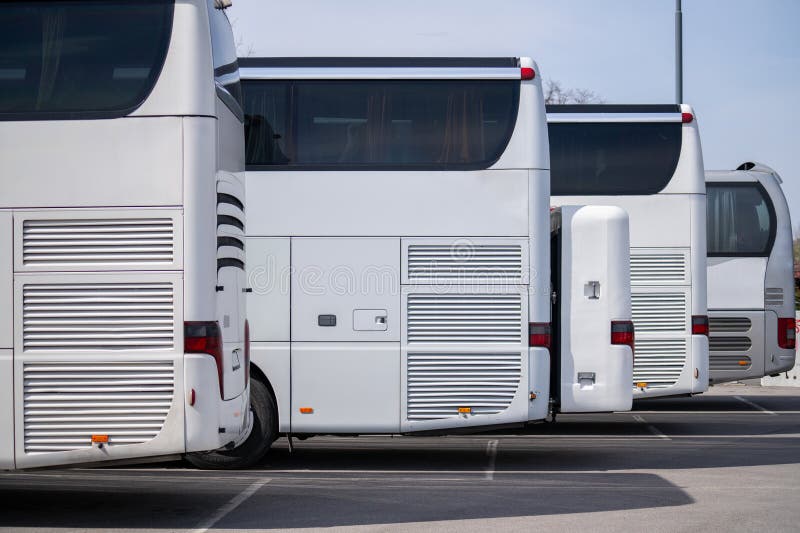 Bus Station. Parking of Tourist Buses Stock Image - Image of travel ...