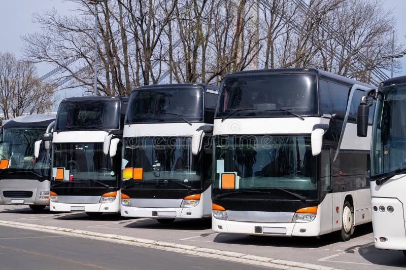 Bus Station. Parking of Tourist Buses Stock Image - Image of voyage ...