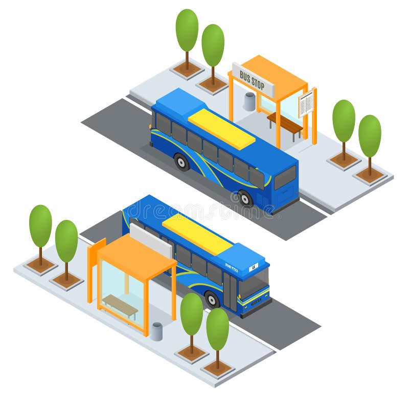 Bus Station and Public Transportation. Vector Stock Vector ...