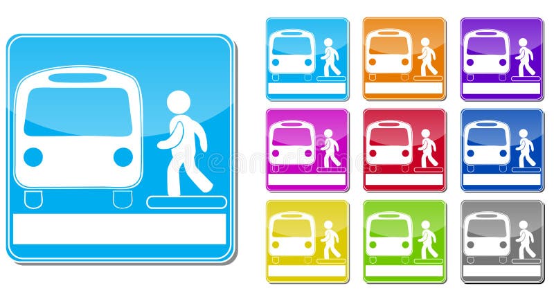 Bus station sign stock vector. Illustration of transportation - 17517670