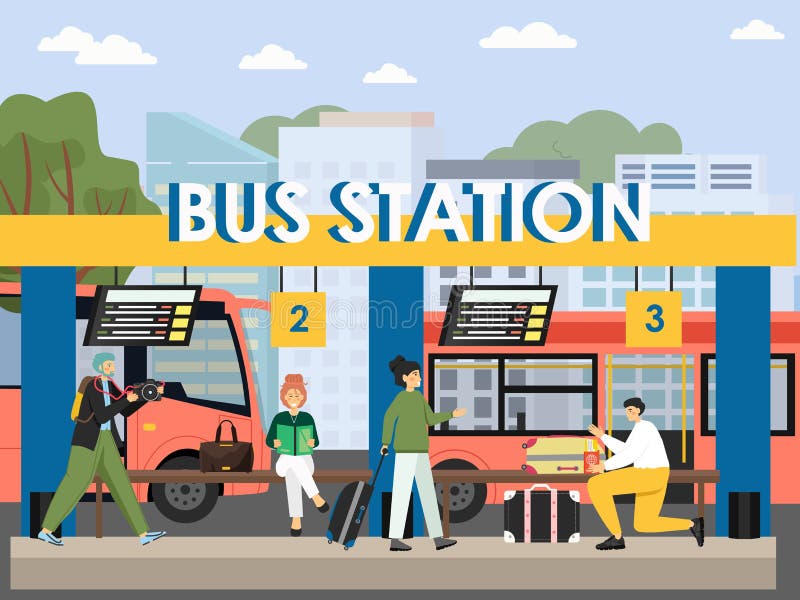 Cartoon Bus Terminal Stock Illustrations – 443 Cartoon Bus Terminal ...