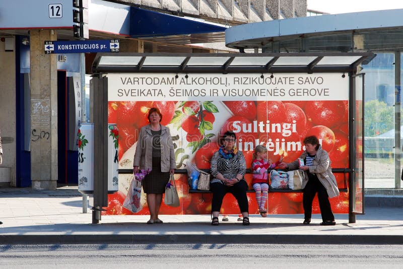 Bus Station in the Vilnius City Centre on April 26, 2014 Editorial ...