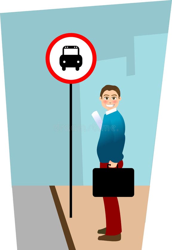 Cartoon Man Waiting Bus Stop Stock Illustrations – 472 Cartoon Man ...