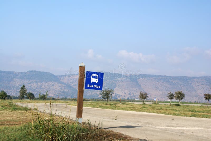 Bus stop stock image. Image of nature, column, rural, cloud - 7946019