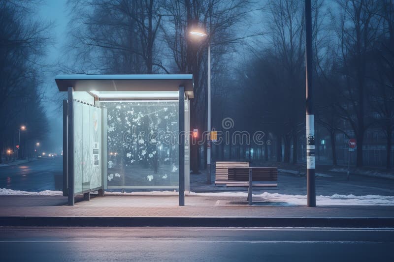 Bus Stop Background. Generate Ai Stock Illustration - Illustration of ... Bus Stop Background. Generate Ai Stock Illustration - Illustration of ...