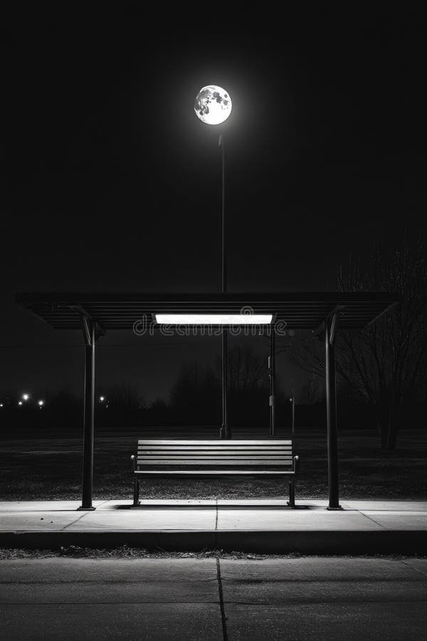 Bus Stop Bench stock photo. Image of white, monochrome - 378823746