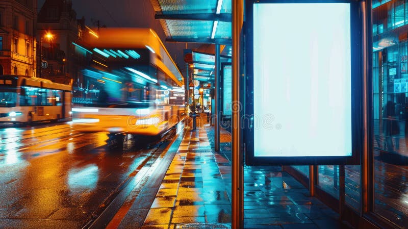 Bus Stop with Billboard, Blank Billboard at Bus Stop, a Blank Billboard ... Bus Stop with Billboard, Blank Billboard at Bus Stop, a Blank Billboard ...