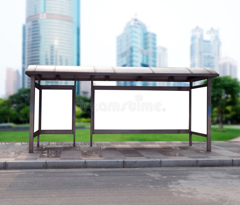 Bus stop billboard stock image. Image of forest, greenery - 287014441