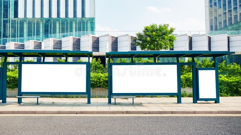 Bus stop blank billboard stock photo. Image of outside - 59556592
