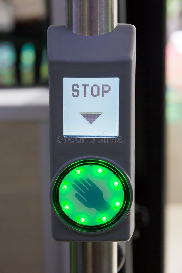 Bus stop button stock image. Image of stop, green, sign - 82787869