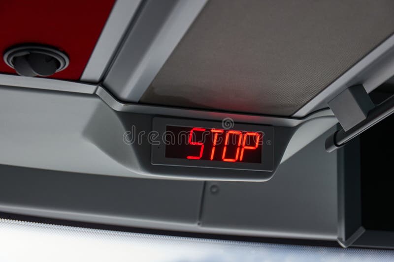 Bus Stop Button Indicator Sign Stock Photo - Image of stop, modern ...