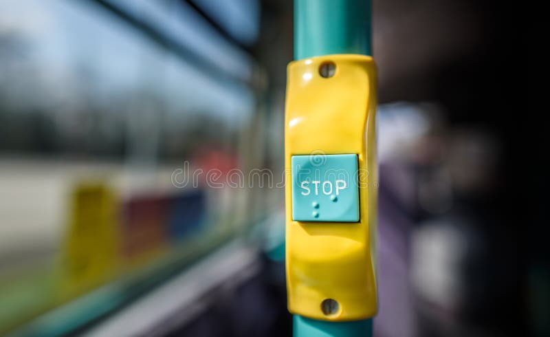 Bus Stop Button stock photo. Image of push, braille, journey - 70483856