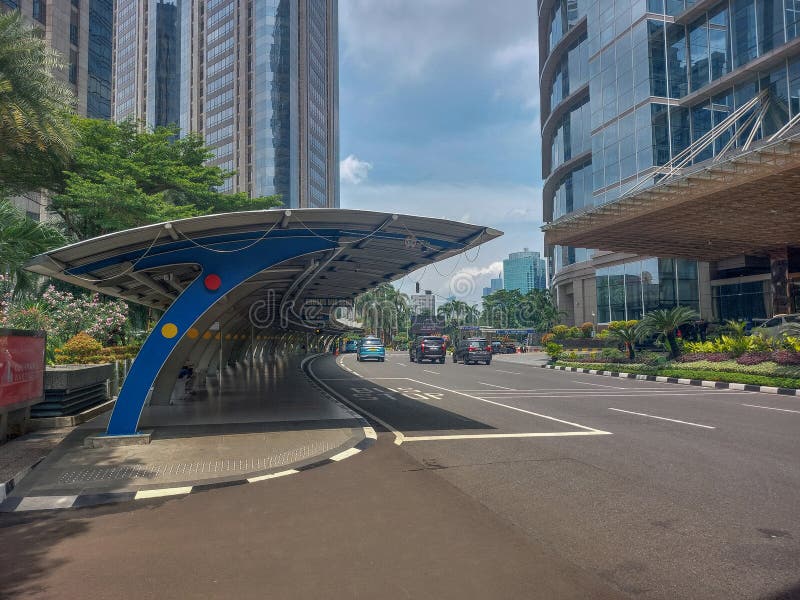 Bus Stop with Canopy on the Side of the Highway Editorial Stock Photo ...
