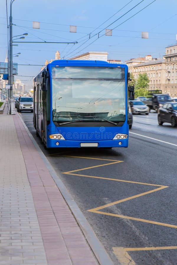 Bus Stop in the City Nesebar, Building Artium in the Background ...