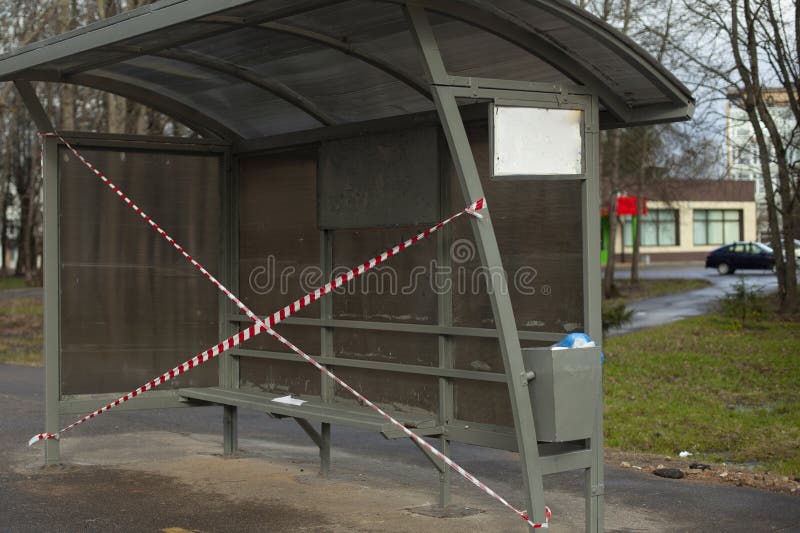 Bus Stop in the City in Summer. Painted Bus Stop Stock Image - Image of ...