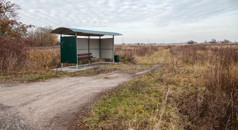 Bus Stop in the Countryside Stock Photo - Image of station, seat: 143342714