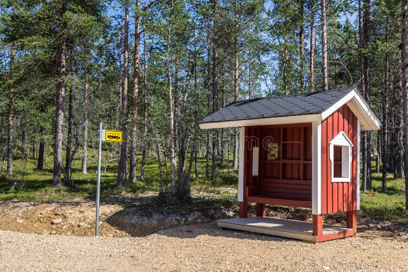 Bus stop in Finland Europe stock image. Image of deck - 76641967