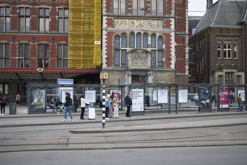 Bus Stop in Front of Central Station Editorial Stock Image - Image of ...