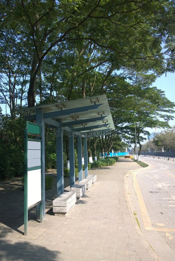 Bus stop stock image. Image of trees, stone, passenger - 48537917