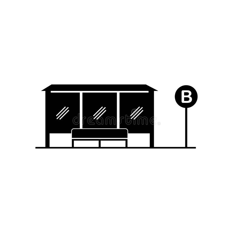 Bus stop icon stock vector. Illustration of modern, glyph - 217936037