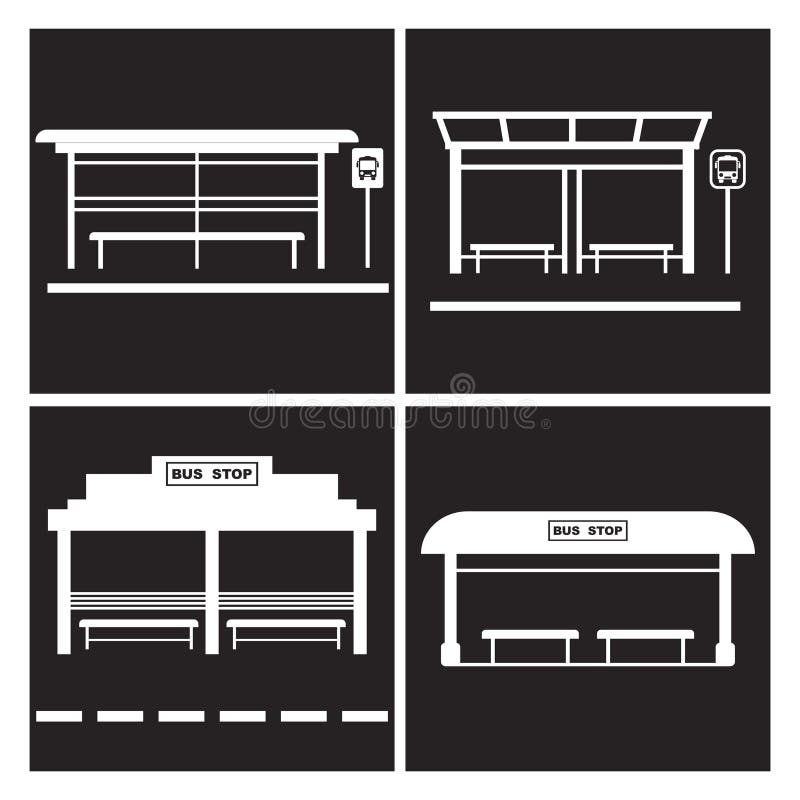 Bus stop icon design stock vector. Illustration of black - 327280861