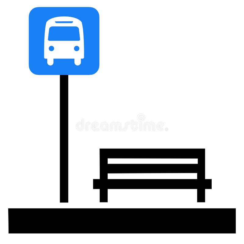 Bus stop icon and graphics stock illustration. Illustration of internet ...