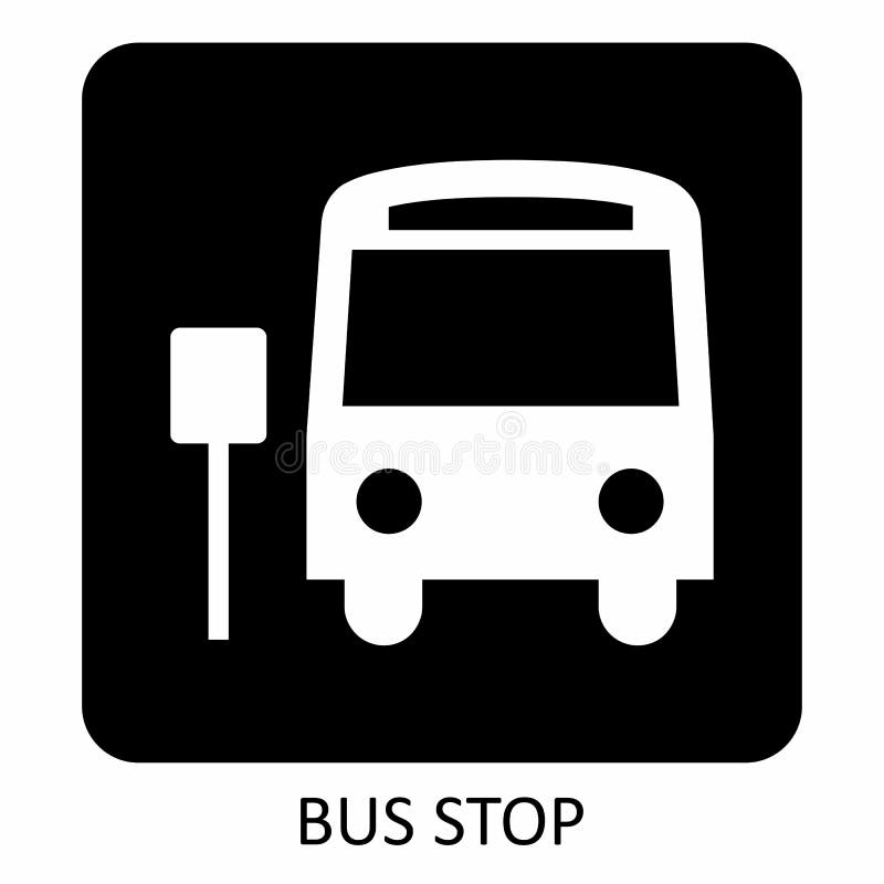 Bus Stop Pictogram Black Stock Illustrations – 1,203 Bus Stop Pictogram ...