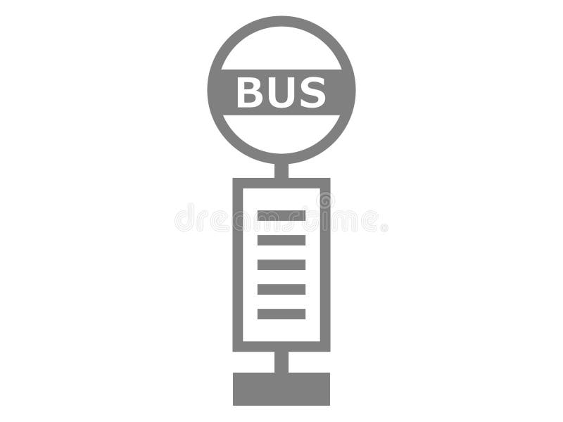 Bus stop icon illustration stock vector. Illustration of silhouette ...
