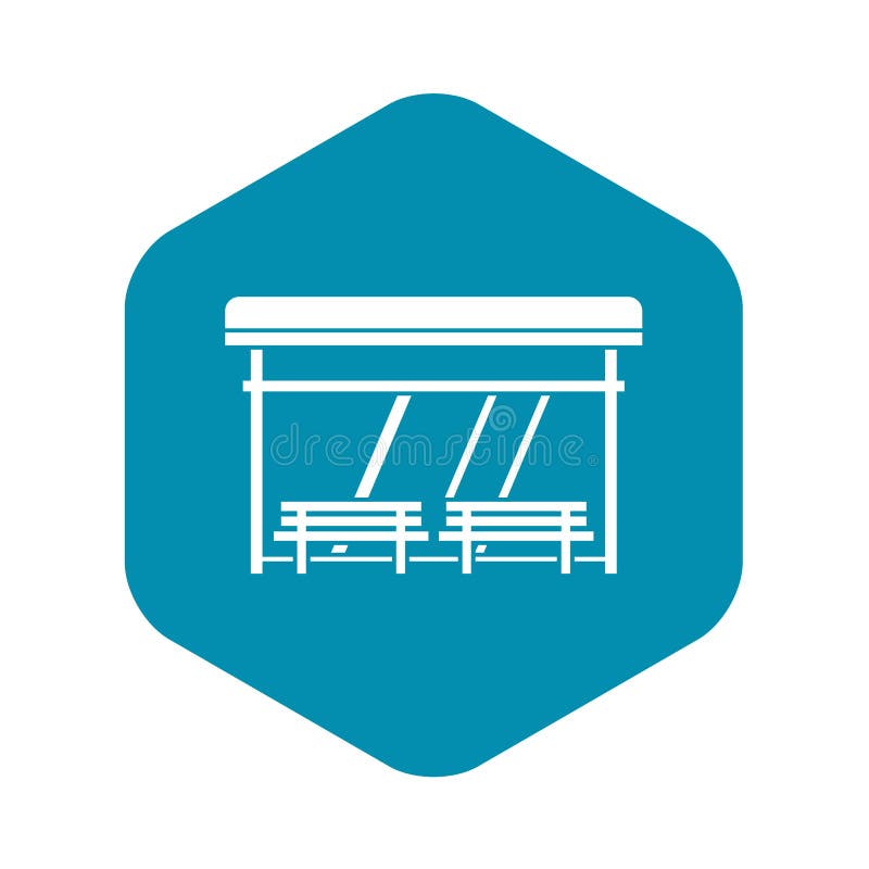 Bus Stop Icon, Simple Style Stock Vector - Illustration of city ...