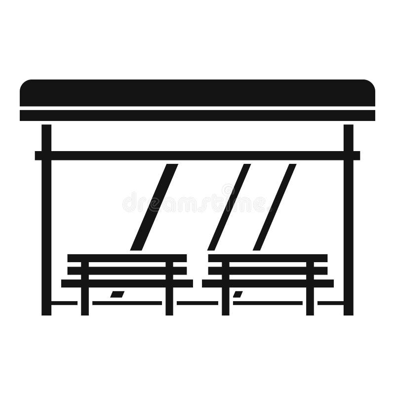 Bus Stop Icon, Simple Style Stock Vector - Illustration of passenger ...