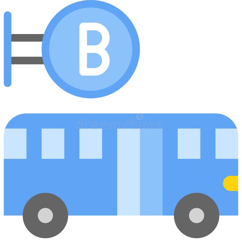 Bus Stop Icon, Supermarket and Shopping Mall Related Vector Stock ...