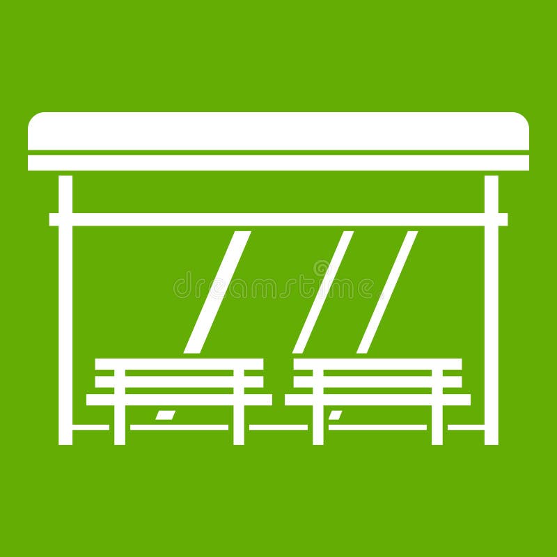 Bus stop icon green stock vector. Illustration of panel - 109779272