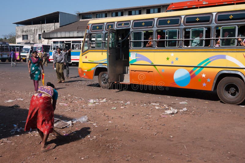 Bus stop India editorial stock photo. Image of pedal - 49455253