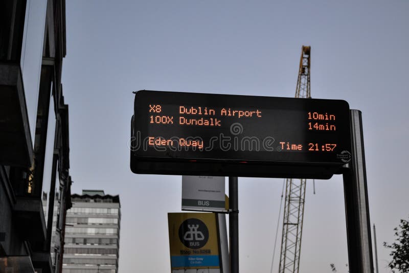 Bus Stop Information in Dublin Ireland Editorial Image - Image of ...