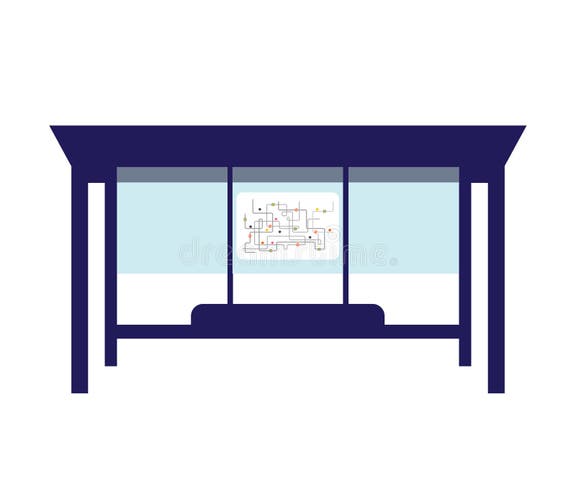 Bus Stop Isolated. Bus Station Vector Illustration Stock Vector ...