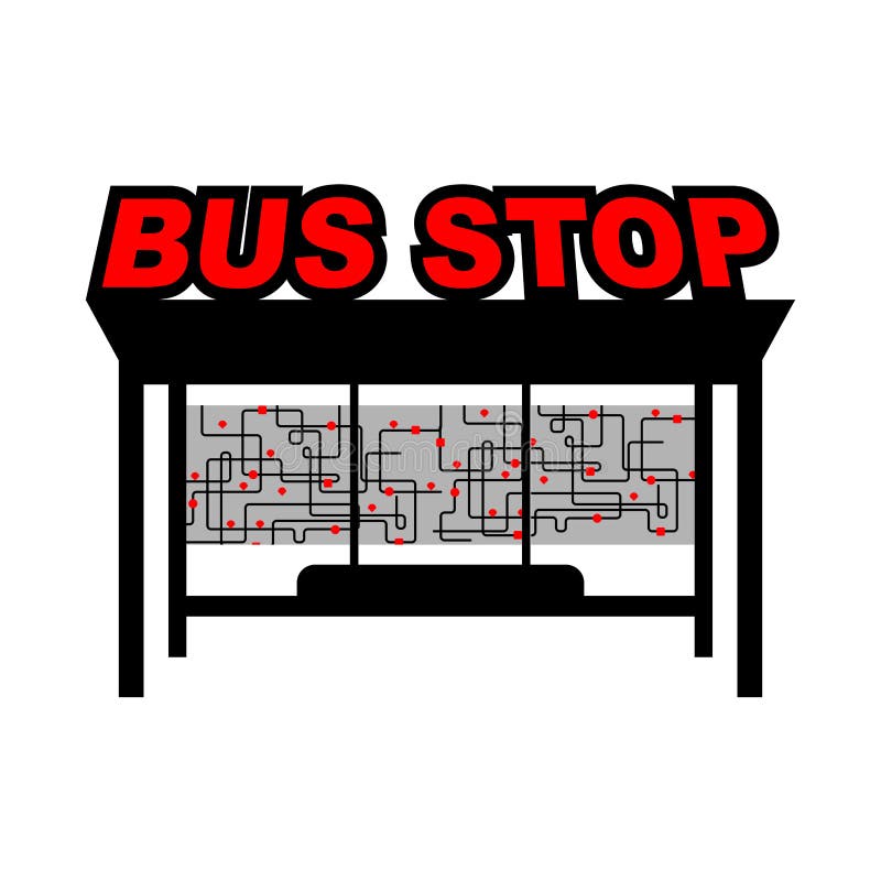 Bus Stop Isolated. Bus Station Vector Illustration Stock Vector ...