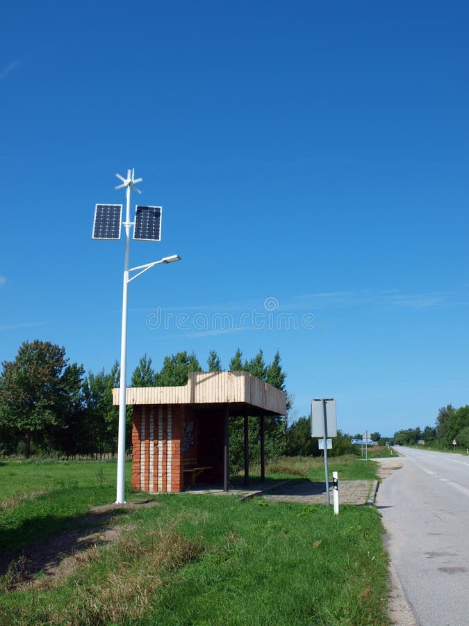 Bus stop lighting stock photo. Image of country, wind - 33334460