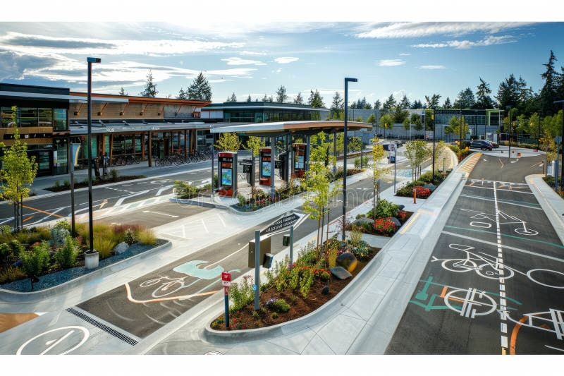 A Bus Stop Located within a Lush Green Environment Filled with Numerous ...