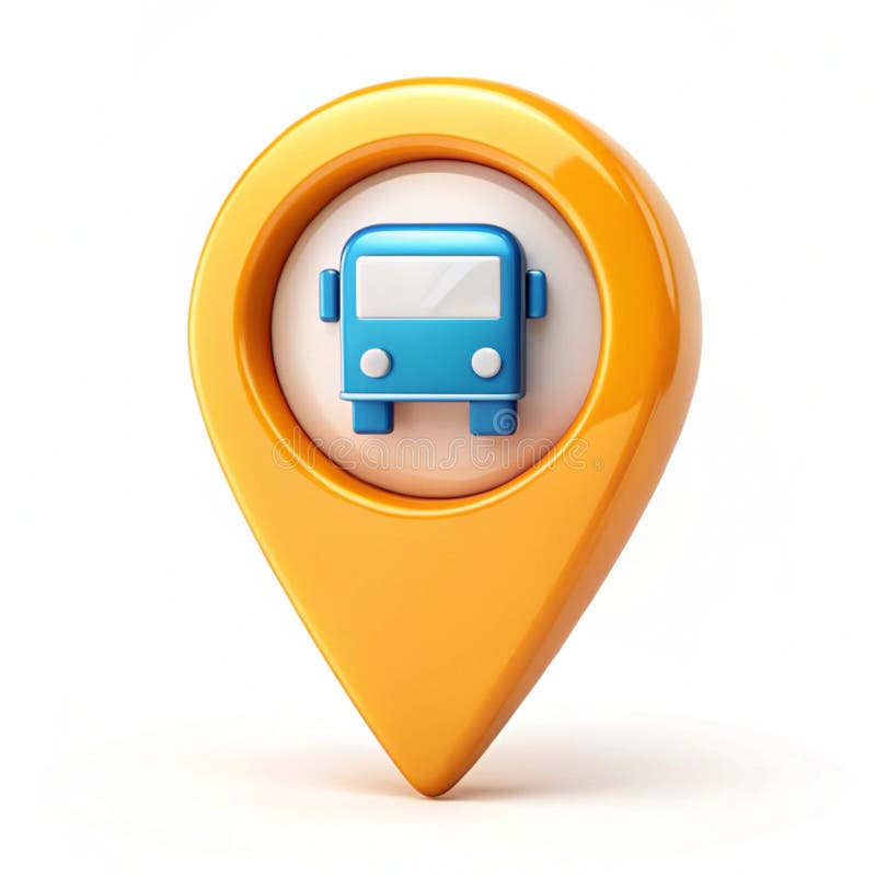 Bus stop location 3D icon stock illustration. Illustration of modern ...