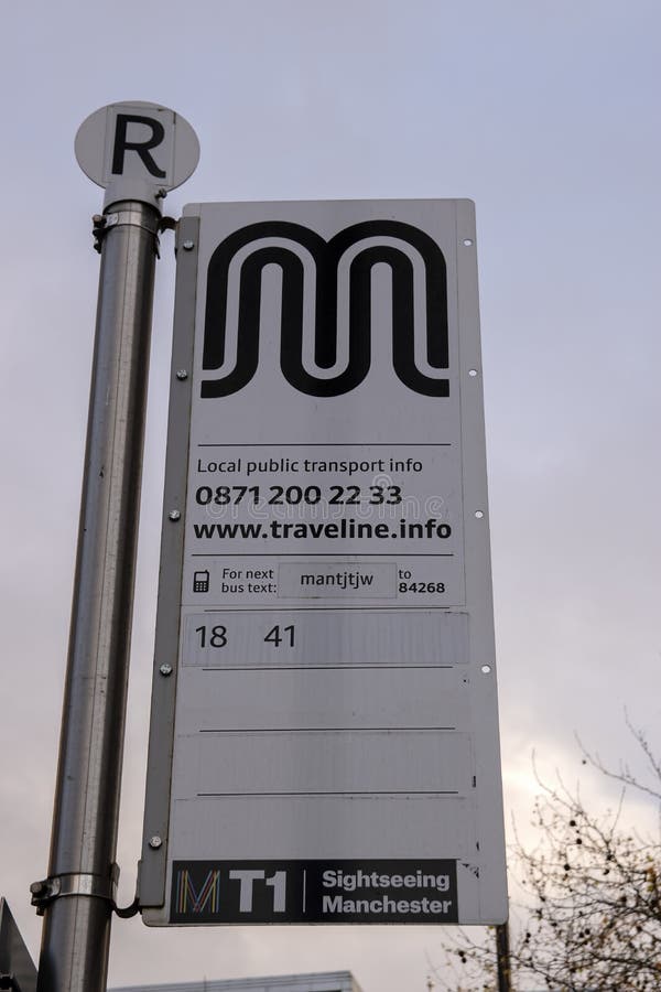 Bus Stop 18 and 41 at Manchester England 8-12-2019 Editorial Image ...